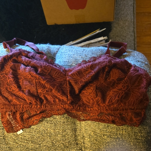 Auden | Intimates & Sleepwear | Auden Red Lace Bra With Scalloped Edges ...